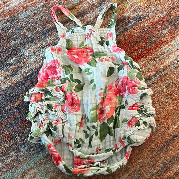 Angel Dear | One Pieces | Angel Dear 824mo Green Ruffle Romper | Poshmark